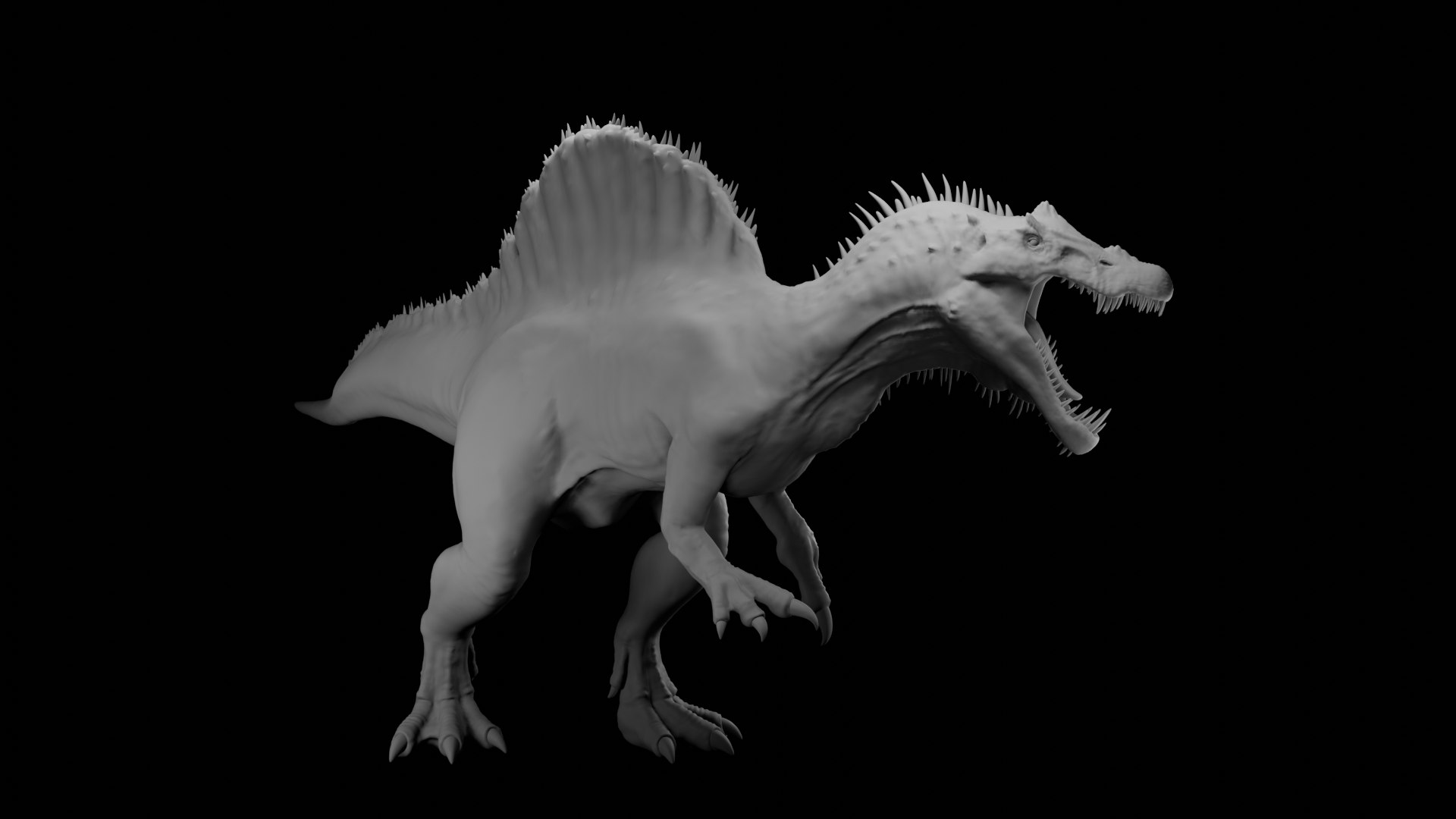 3D Rigged Spinosaurus 3D Model Detailed Base Mesh Clean Topology ...