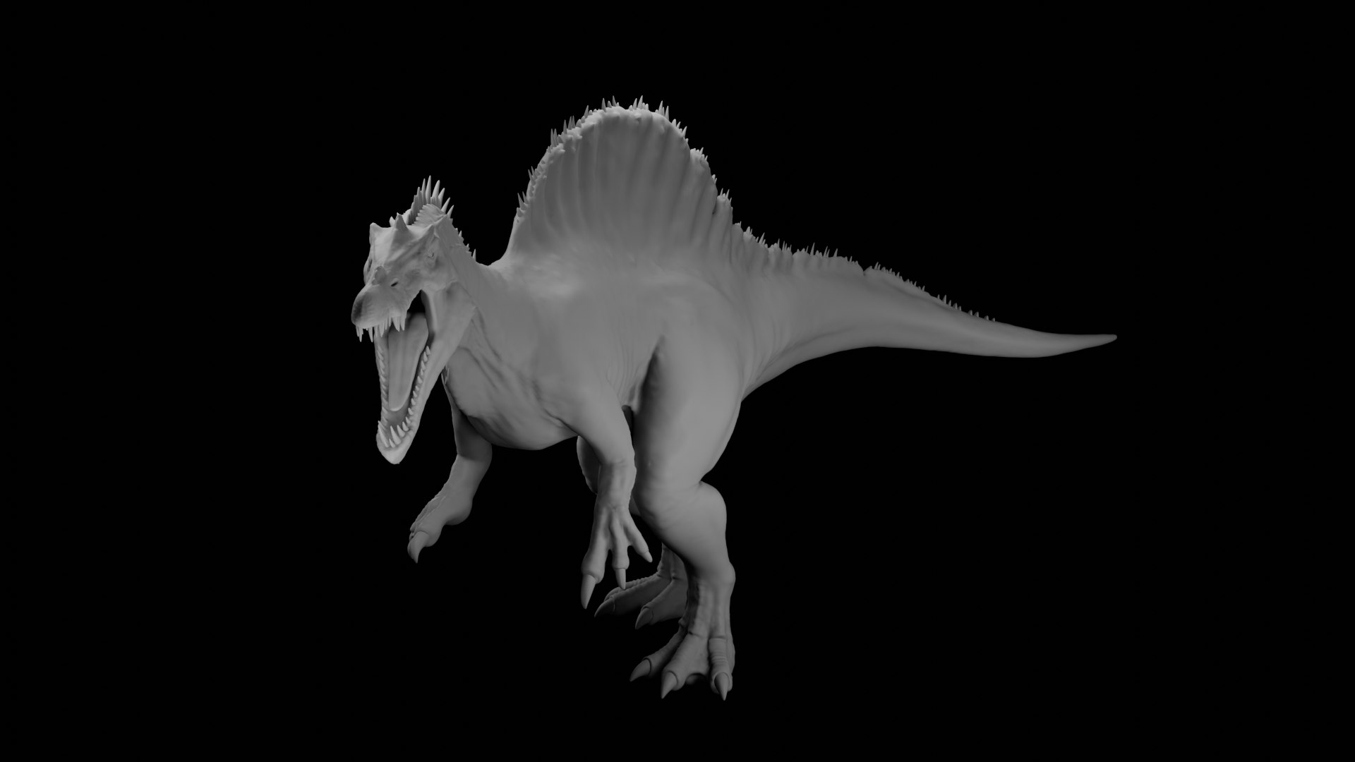 3D Rigged Spinosaurus 3D Model Detailed Base Mesh Clean Topology ...