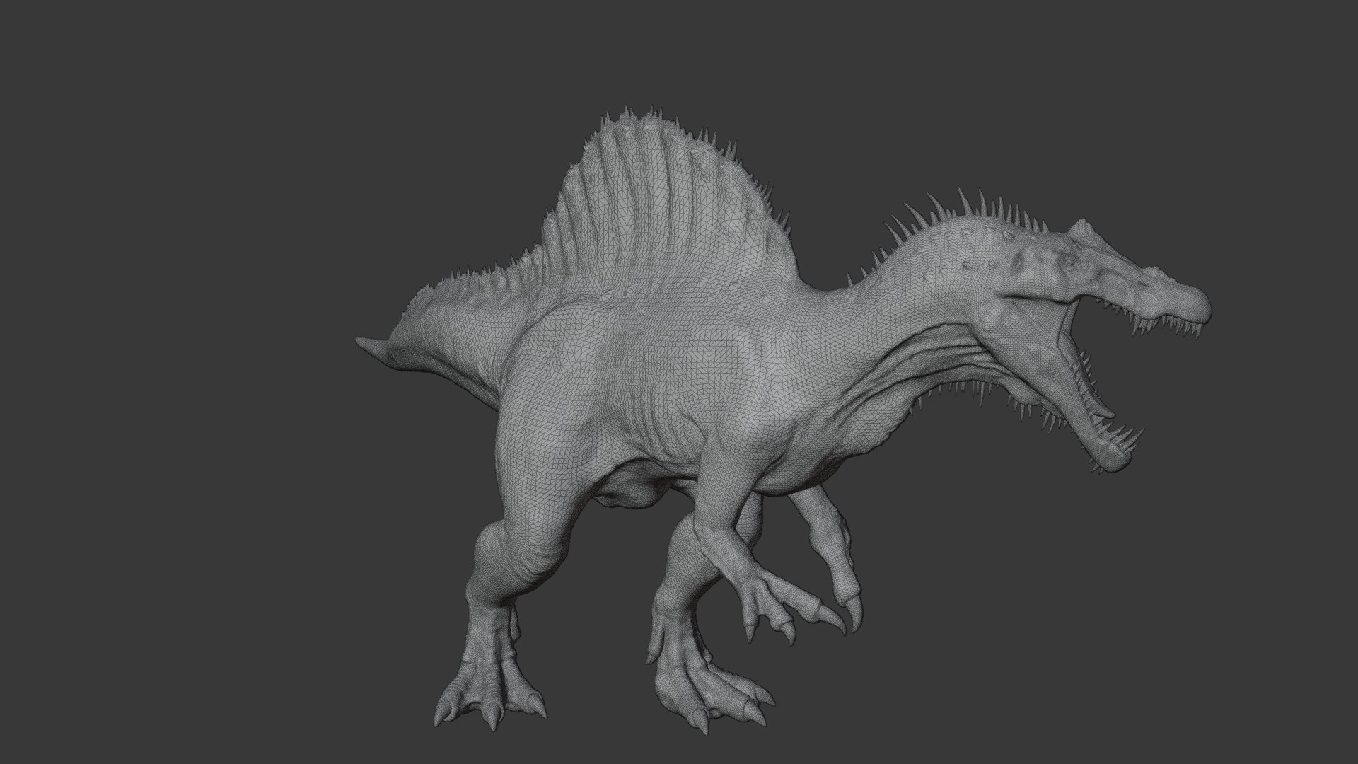 3D Rigged Spinosaurus 3D Model Detailed Base Mesh Clean Topology ...