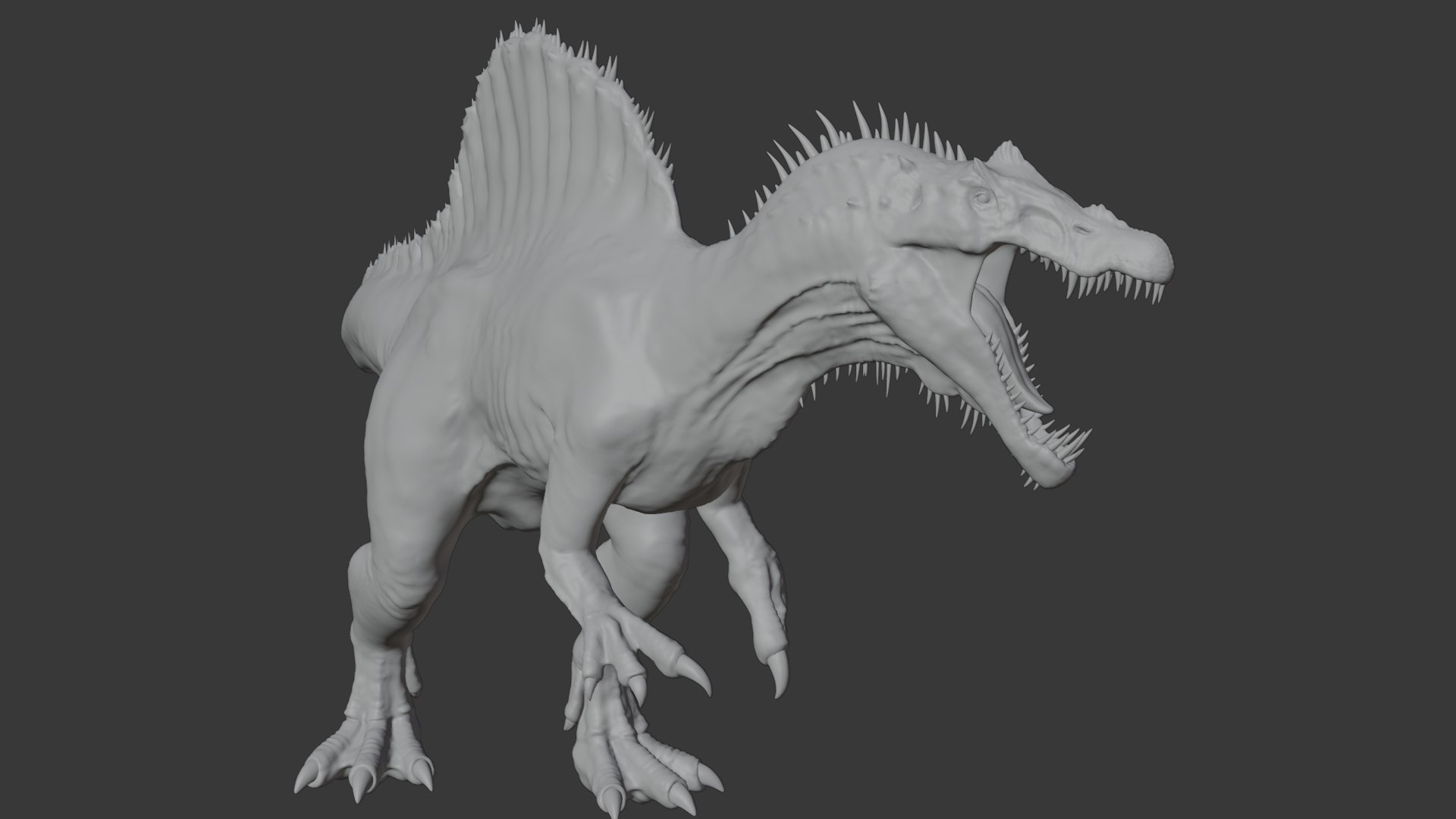 3D Rigged Spinosaurus 3D Model Detailed Base Mesh Clean Topology ...