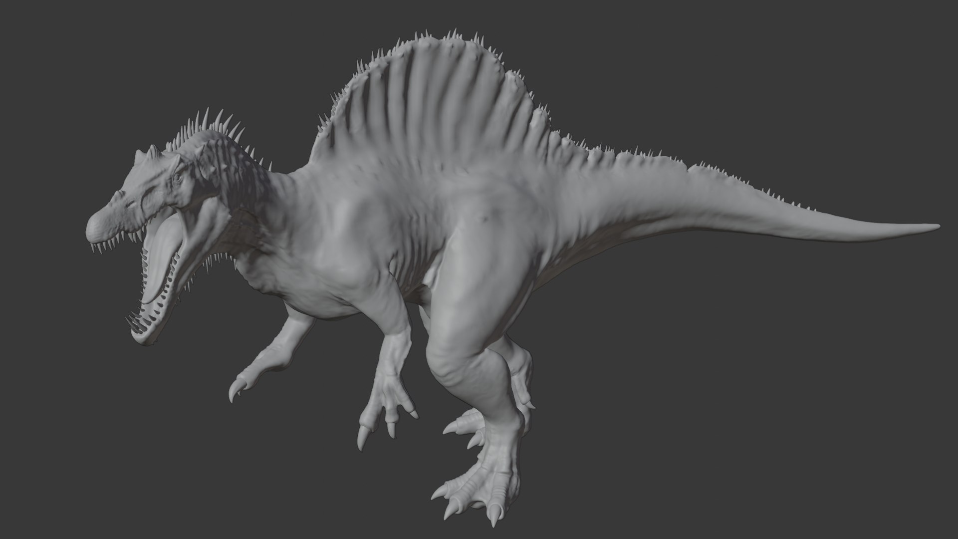 3D Rigged Spinosaurus 3D Model Detailed Base Mesh Clean Topology ...