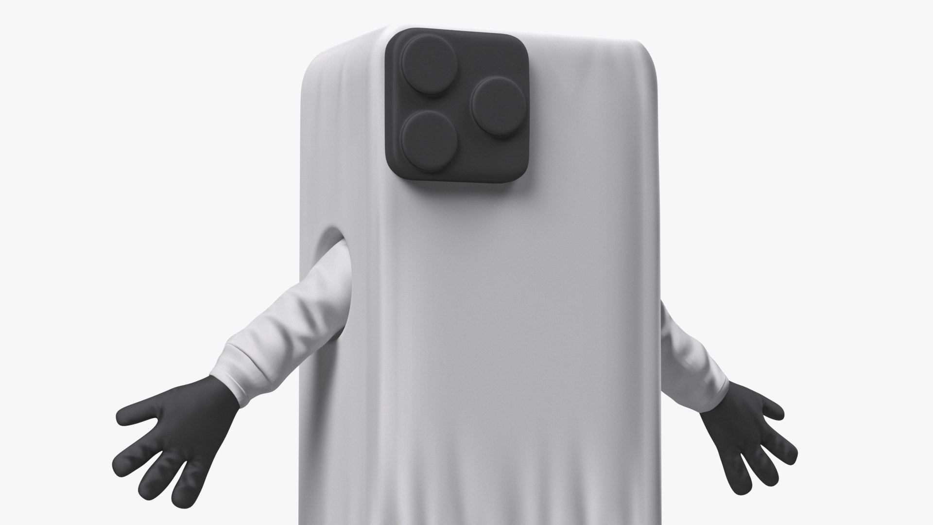 3D White IPhone Mascot A-pose - TurboSquid 2073275