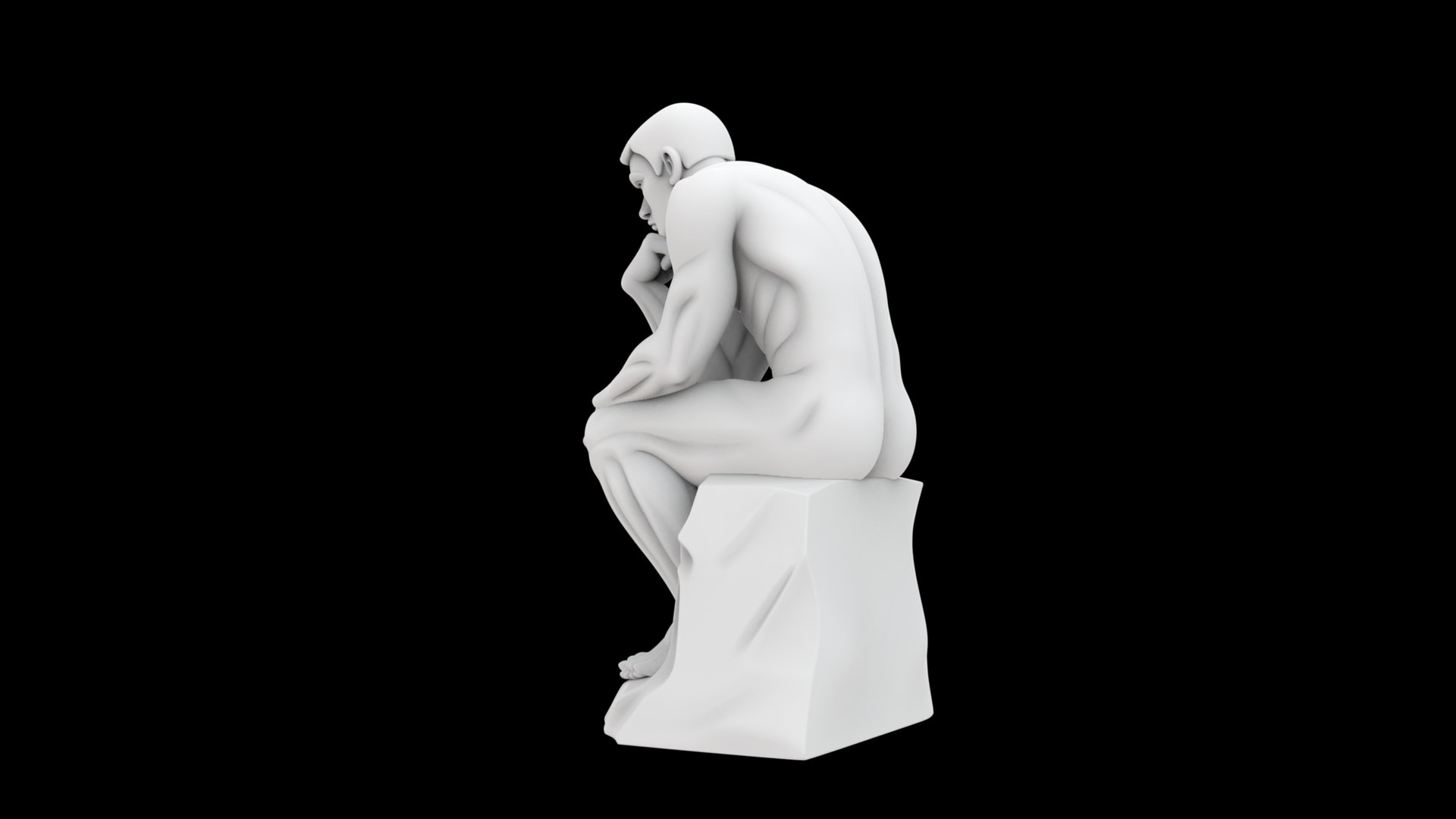 Modern Thinker Sculpture Seated Male Pose 3D Print Model 3D Model ...