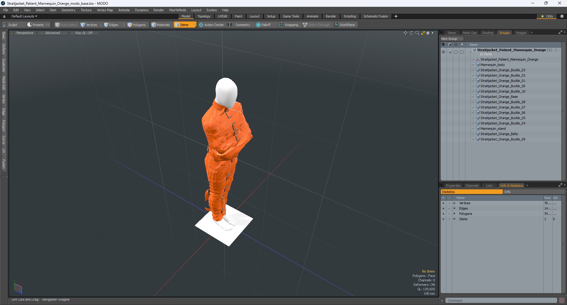 Straitjacket Patient Mannequin Orange Model - TurboSquid 2292459