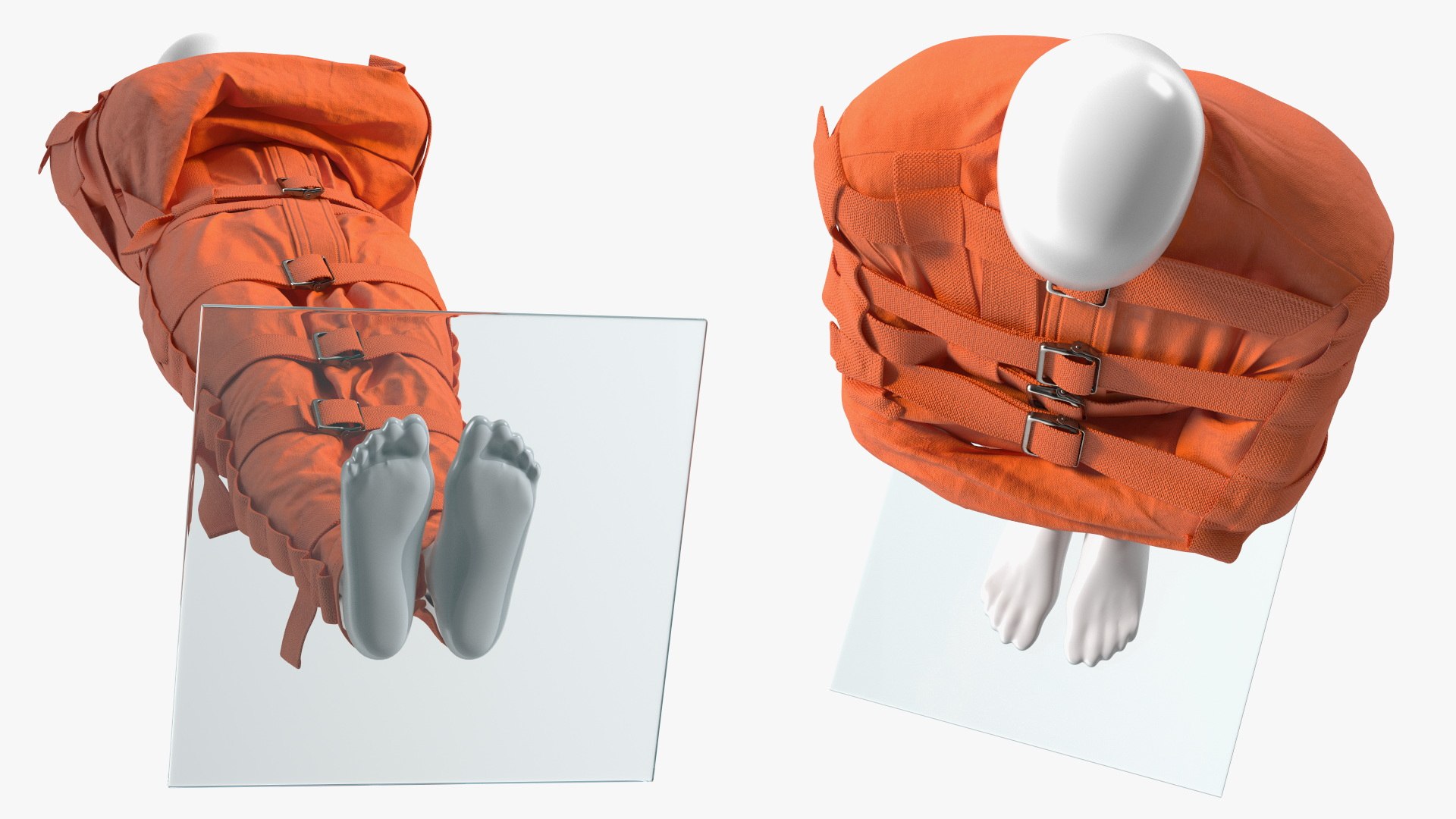 Straitjacket Patient Mannequin Orange Model - TurboSquid 2292459