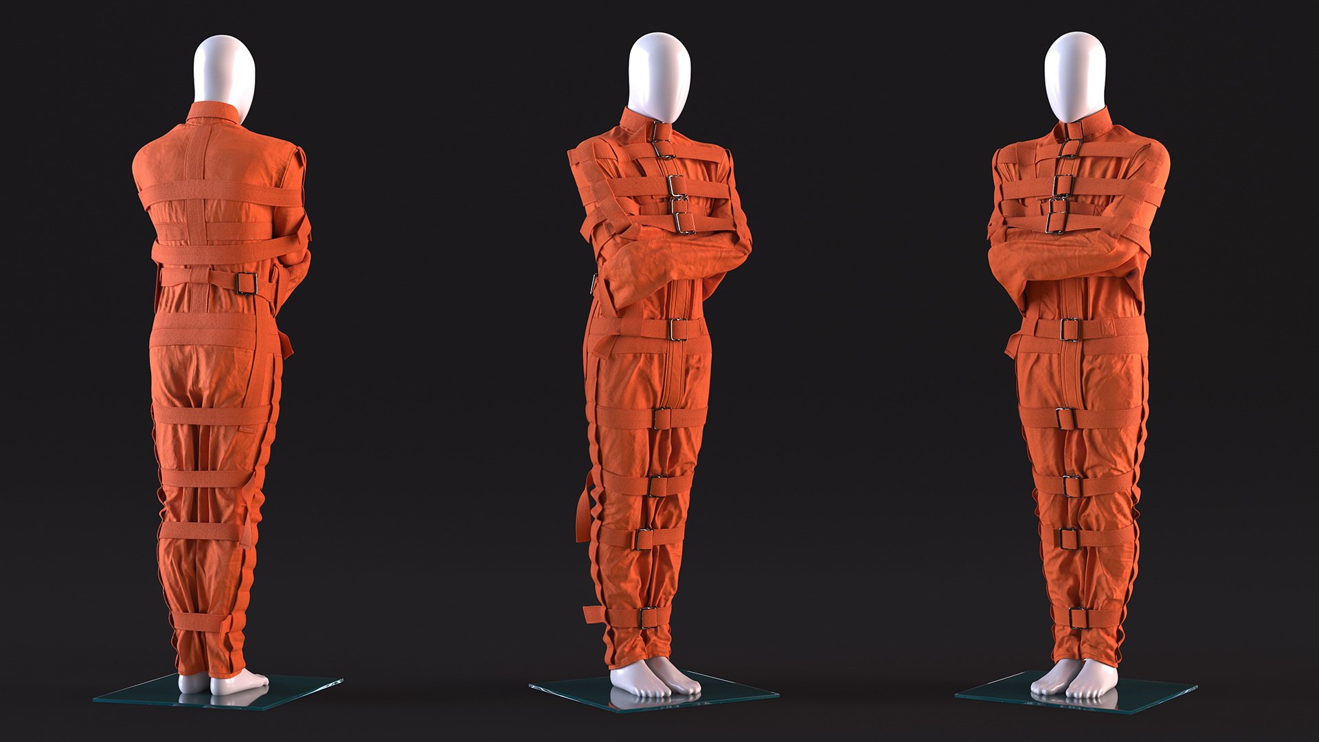 Straitjacket Patient Mannequin Orange Model - TurboSquid 2292459