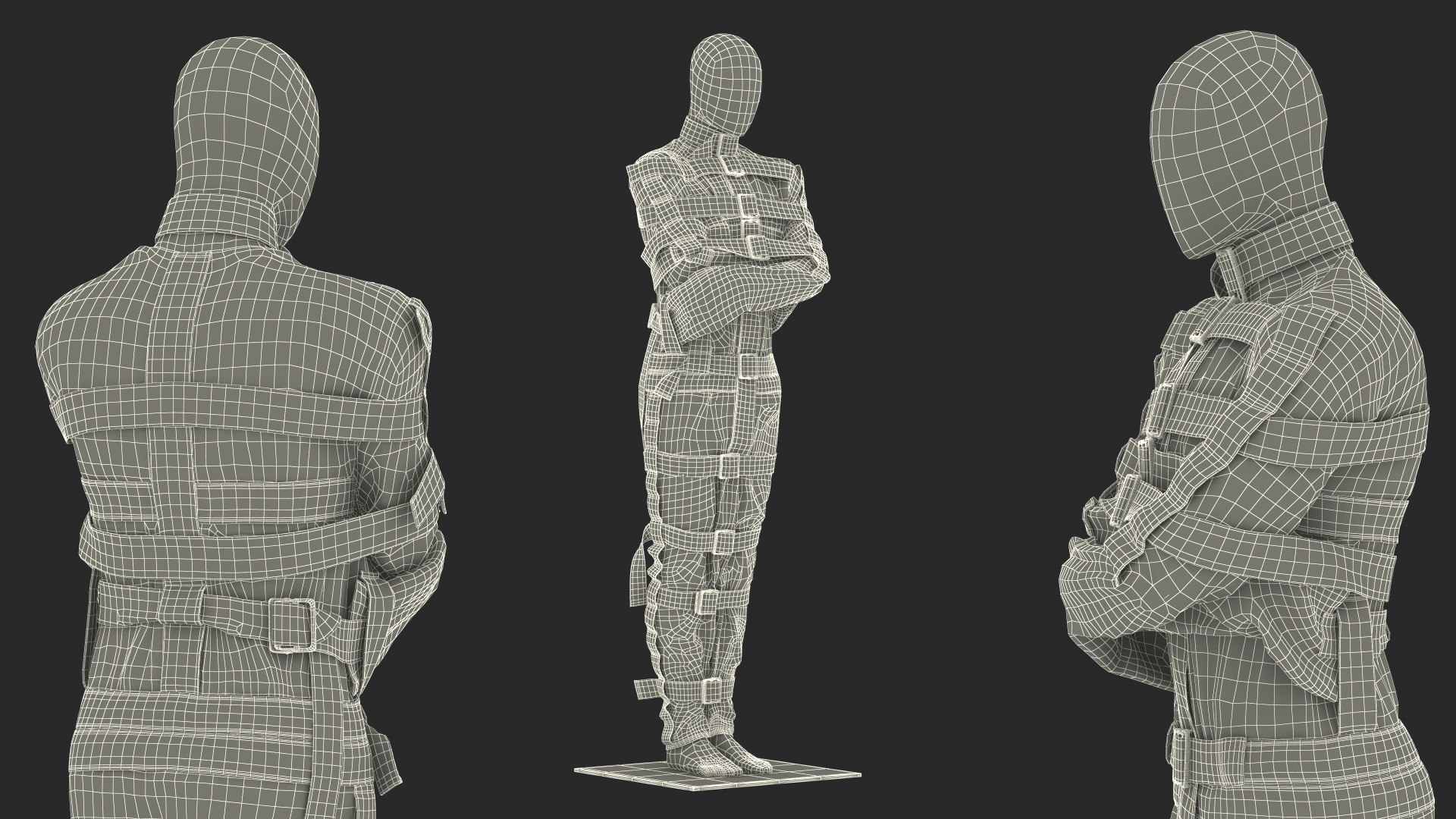 Straitjacket Patient Mannequin Orange Model - TurboSquid 2292459