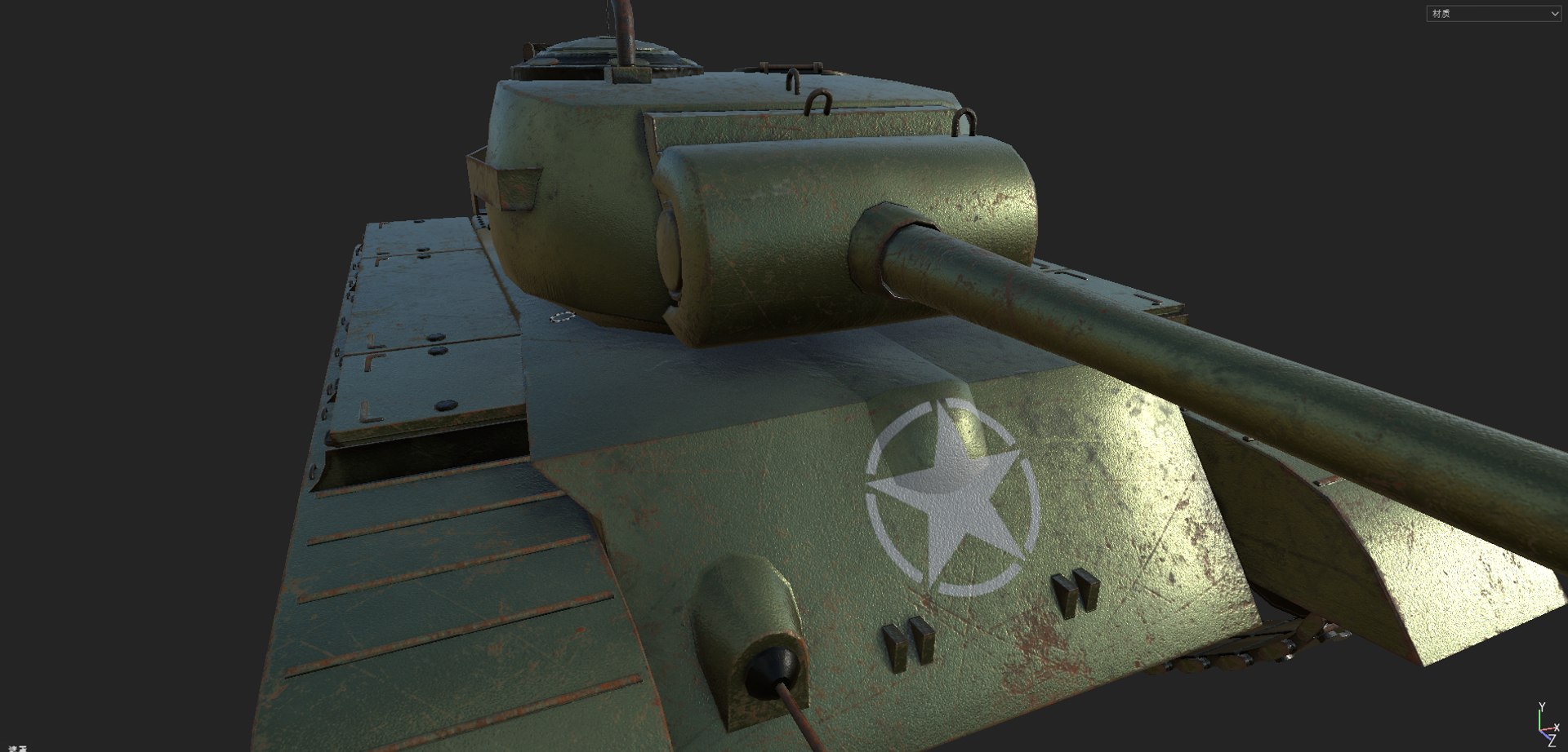 Tank M26 Pershing PBR Military World War Army Vehicle Weapon 3D Model ...