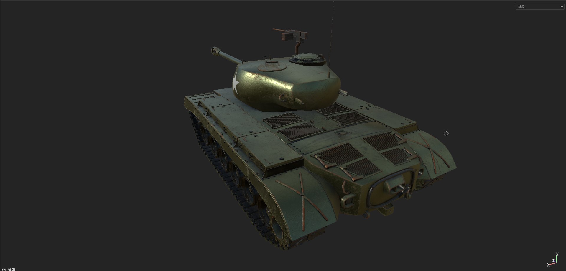 Tank M26 Pershing PBR Military World War Army Vehicle Weapon 3D Model ...