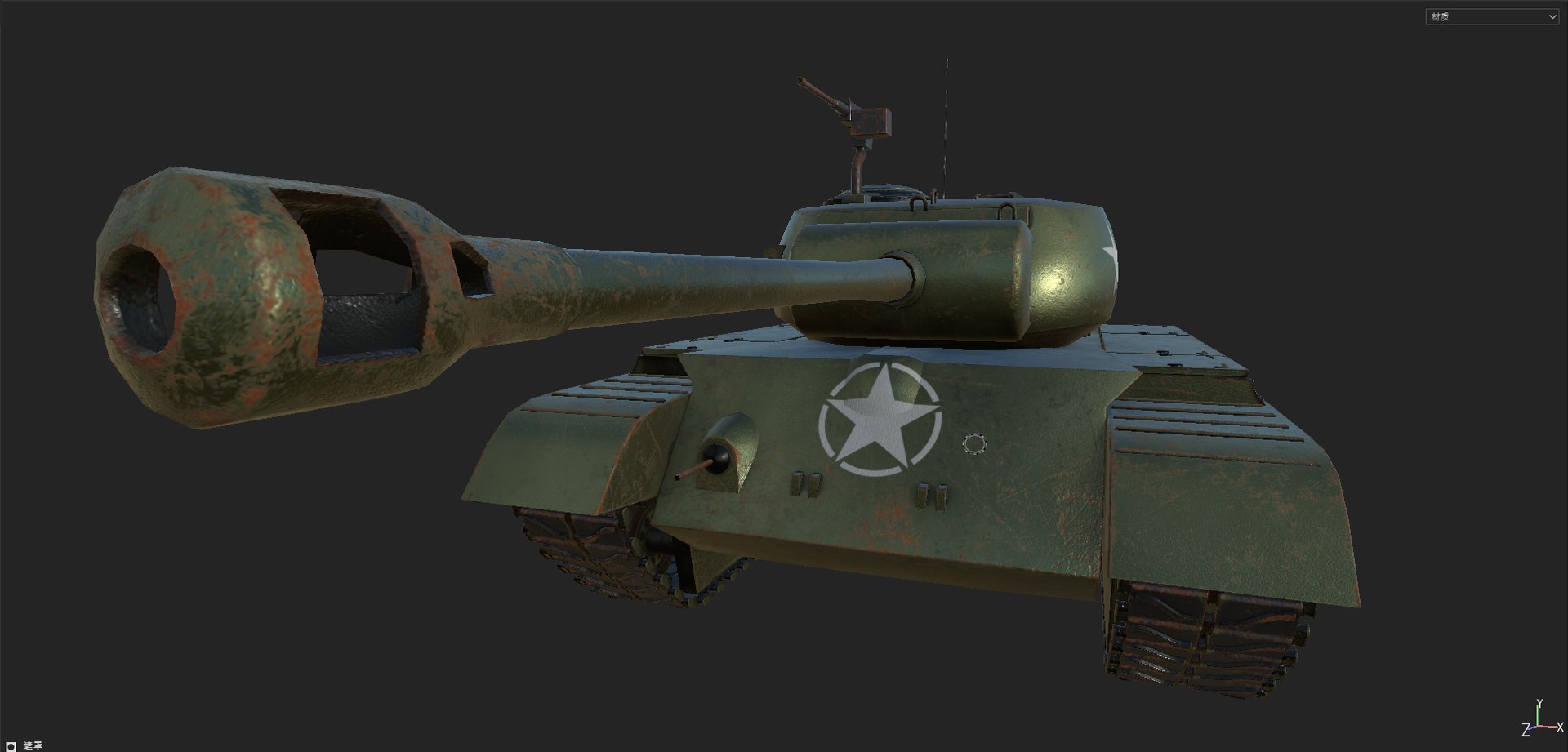 Tank M26 Pershing PBR Military World War Army Vehicle Weapon 3D Model ...