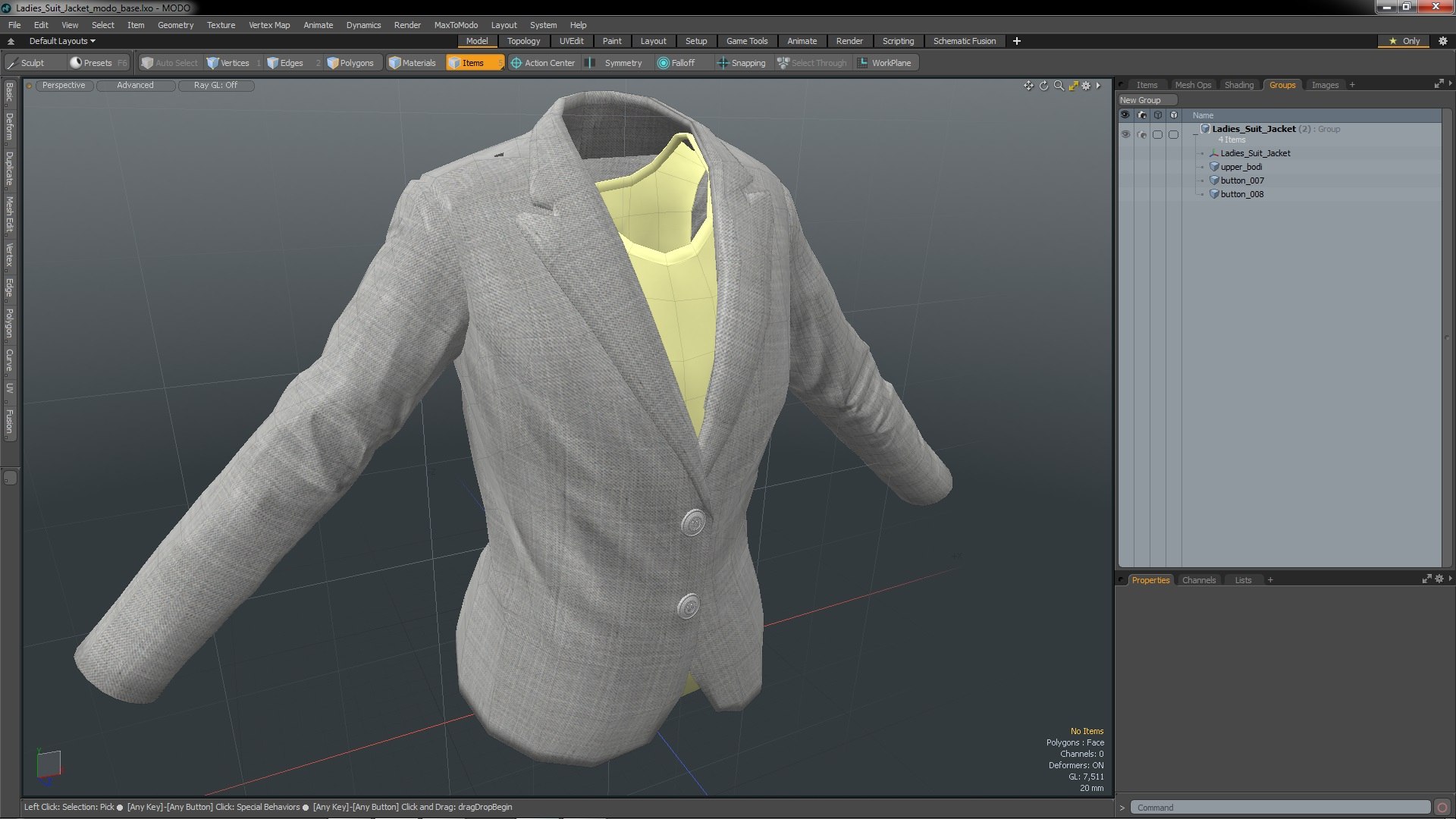 Ladies Suit Jacket 3D - TurboSquid 2145980