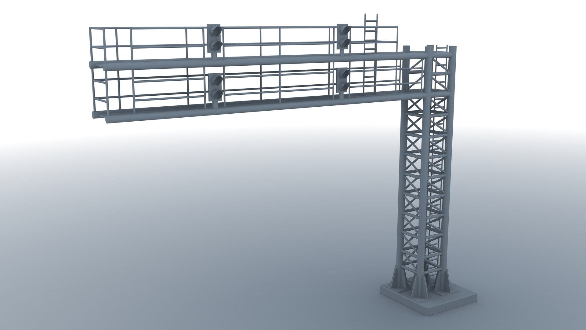 Train Signal Gantry Model - TurboSquid 1462242