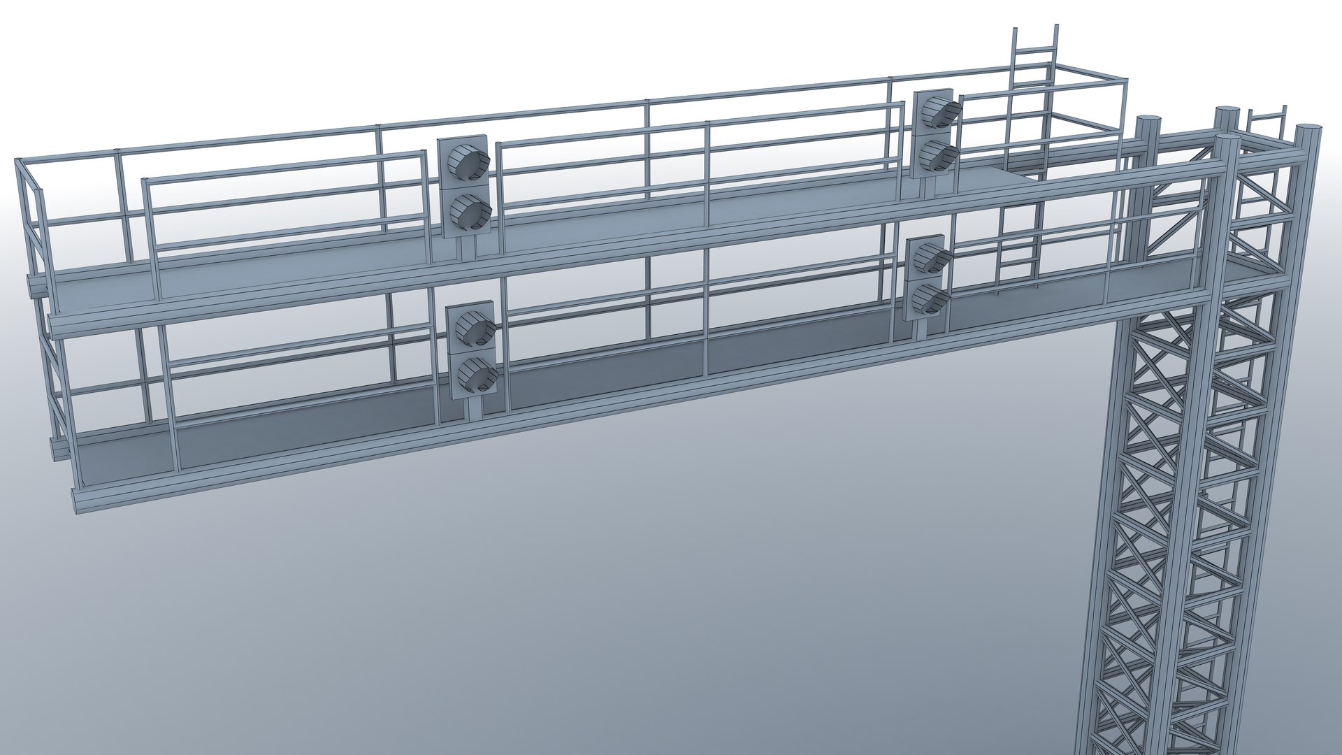 Train Signal Gantry Model - TurboSquid 1462242