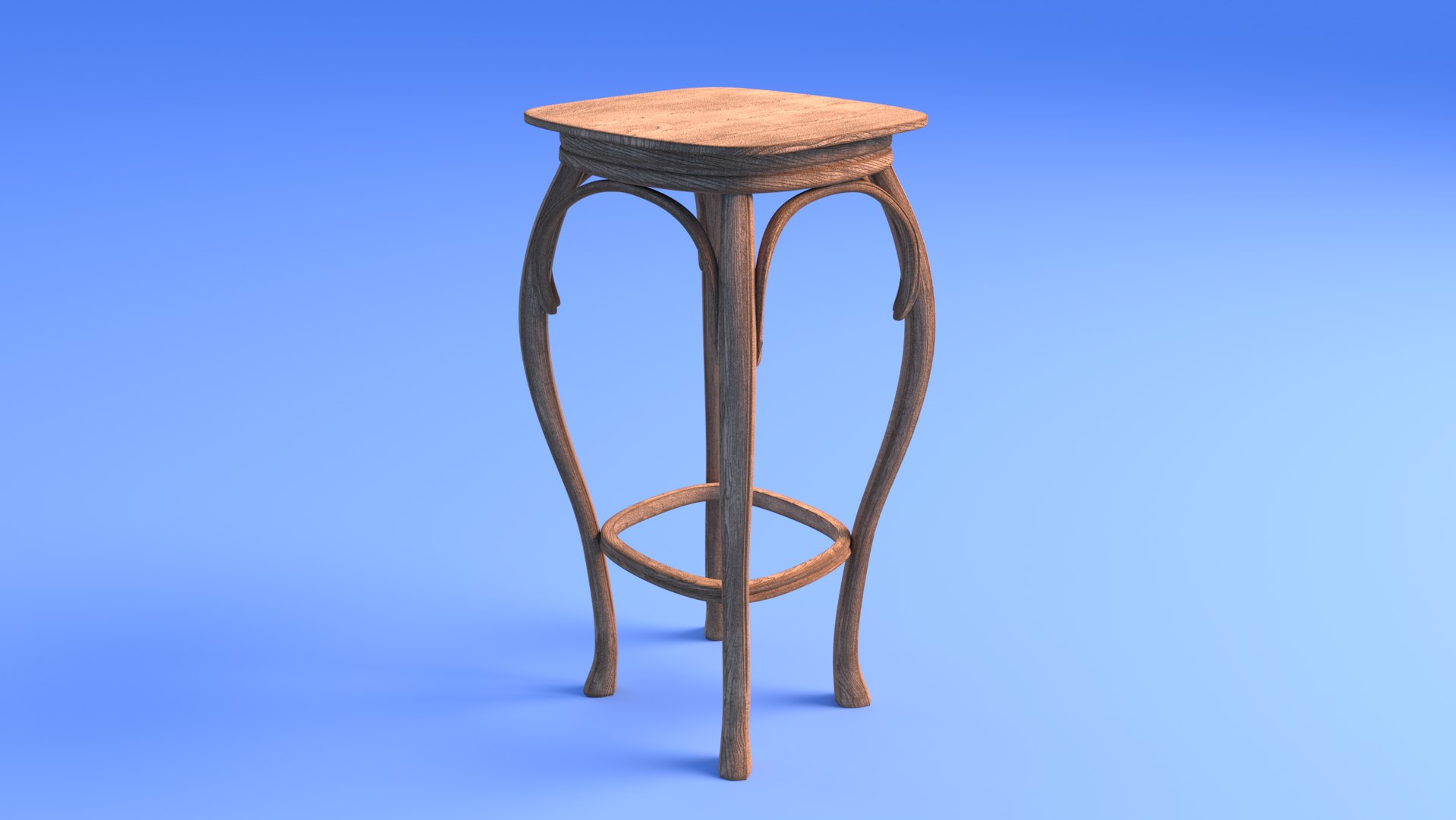 Art nouveau stool 3D - TurboSquid 1332690
