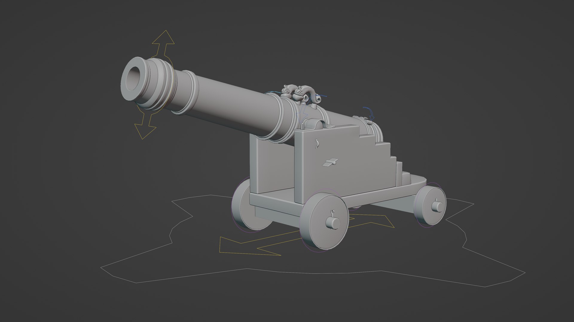 3D Realistic 17th Century Cannon - Rigged And Animated - TurboSquid 2050714