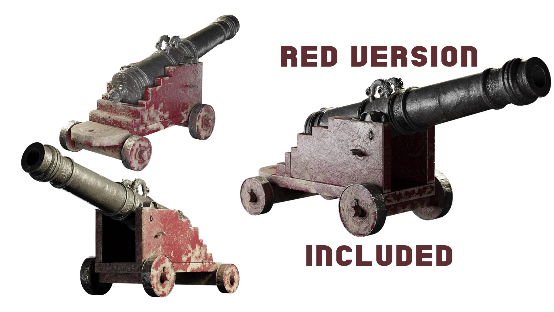 3D Realistic 17th Century Cannon - Rigged And Animated - TurboSquid 2050714