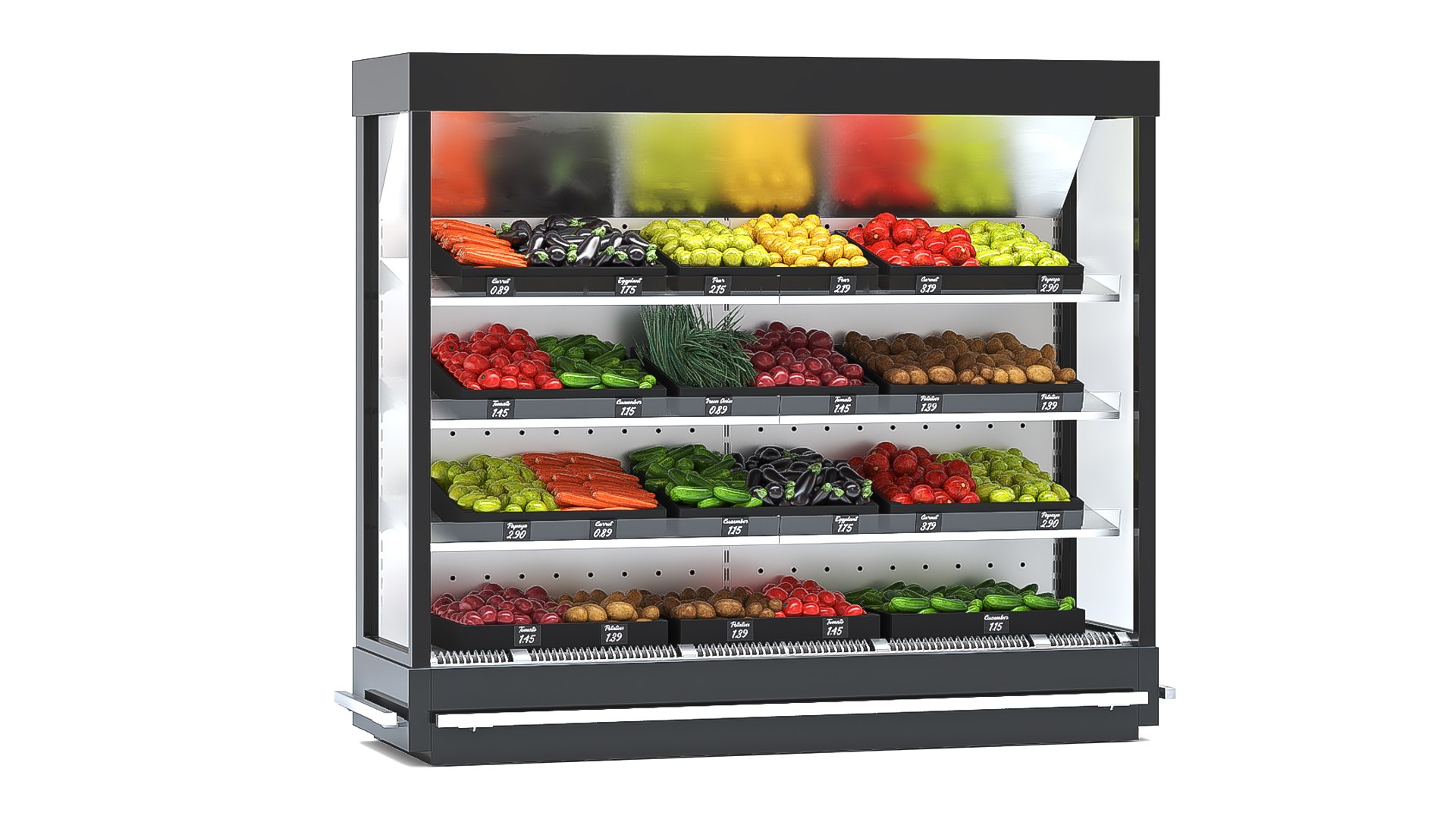Refrigerated Display Case With Vegetables And Fruits Model - TurboSquid ...
