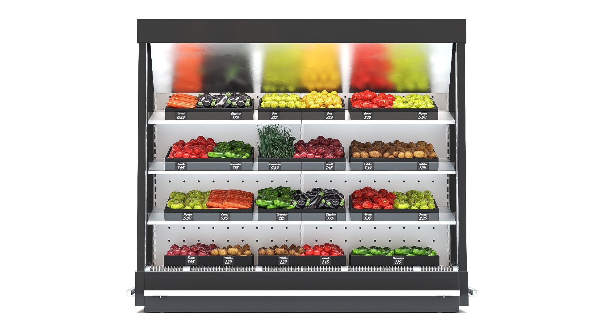 Refrigerated Display Case With Vegetables And Fruits Model - TurboSquid ...