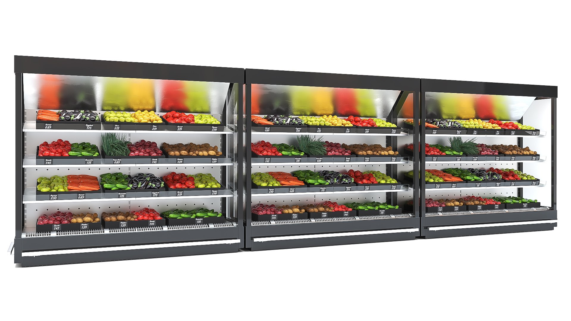 Refrigerated Display Case With Vegetables And Fruits Model - TurboSquid ...