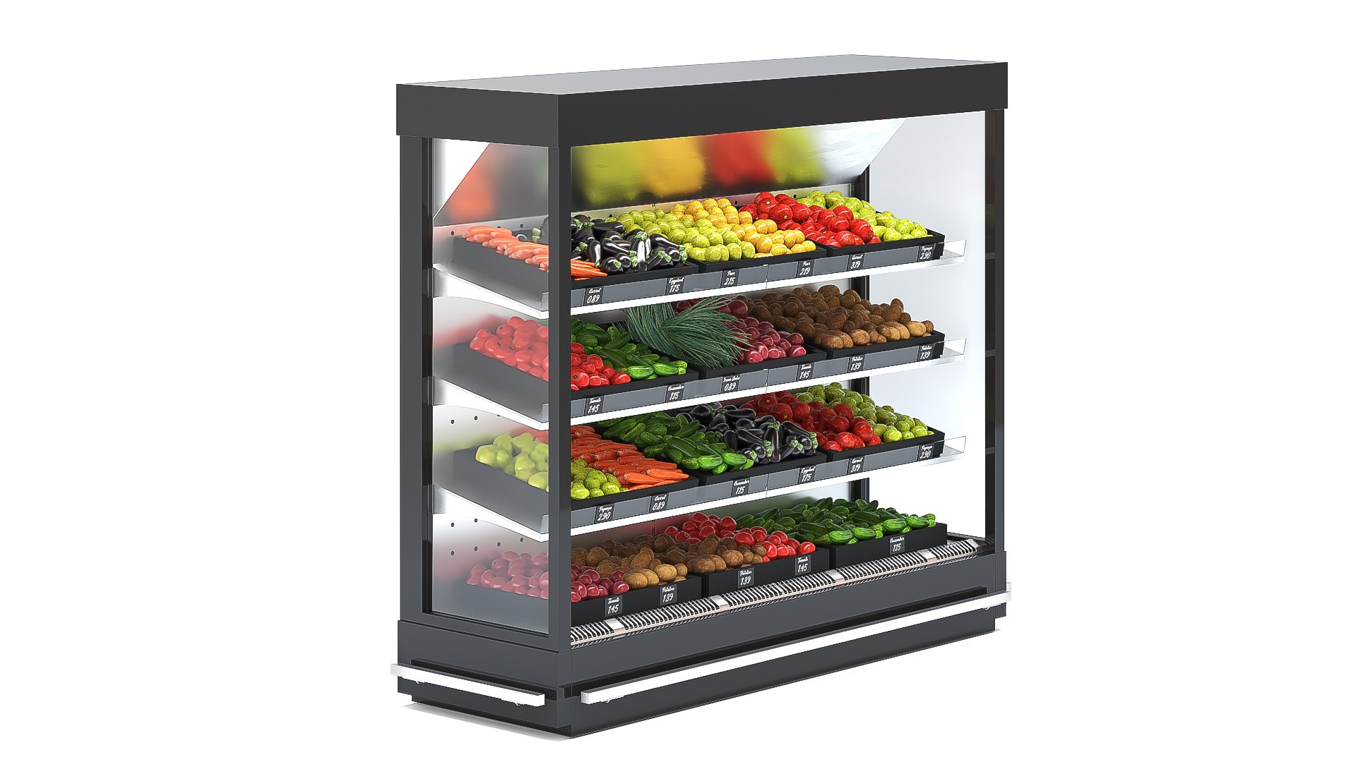 Refrigerated Display Case With Vegetables And Fruits Model - TurboSquid ...