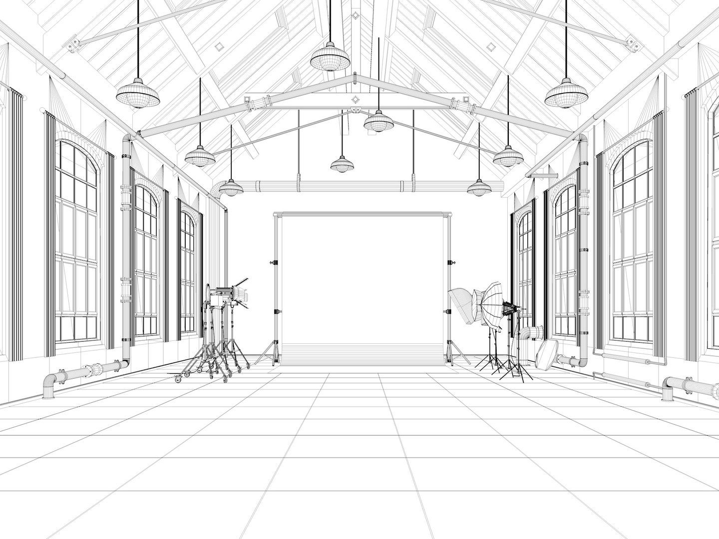 3D Loft Photo Studio Model - TurboSquid 2105615