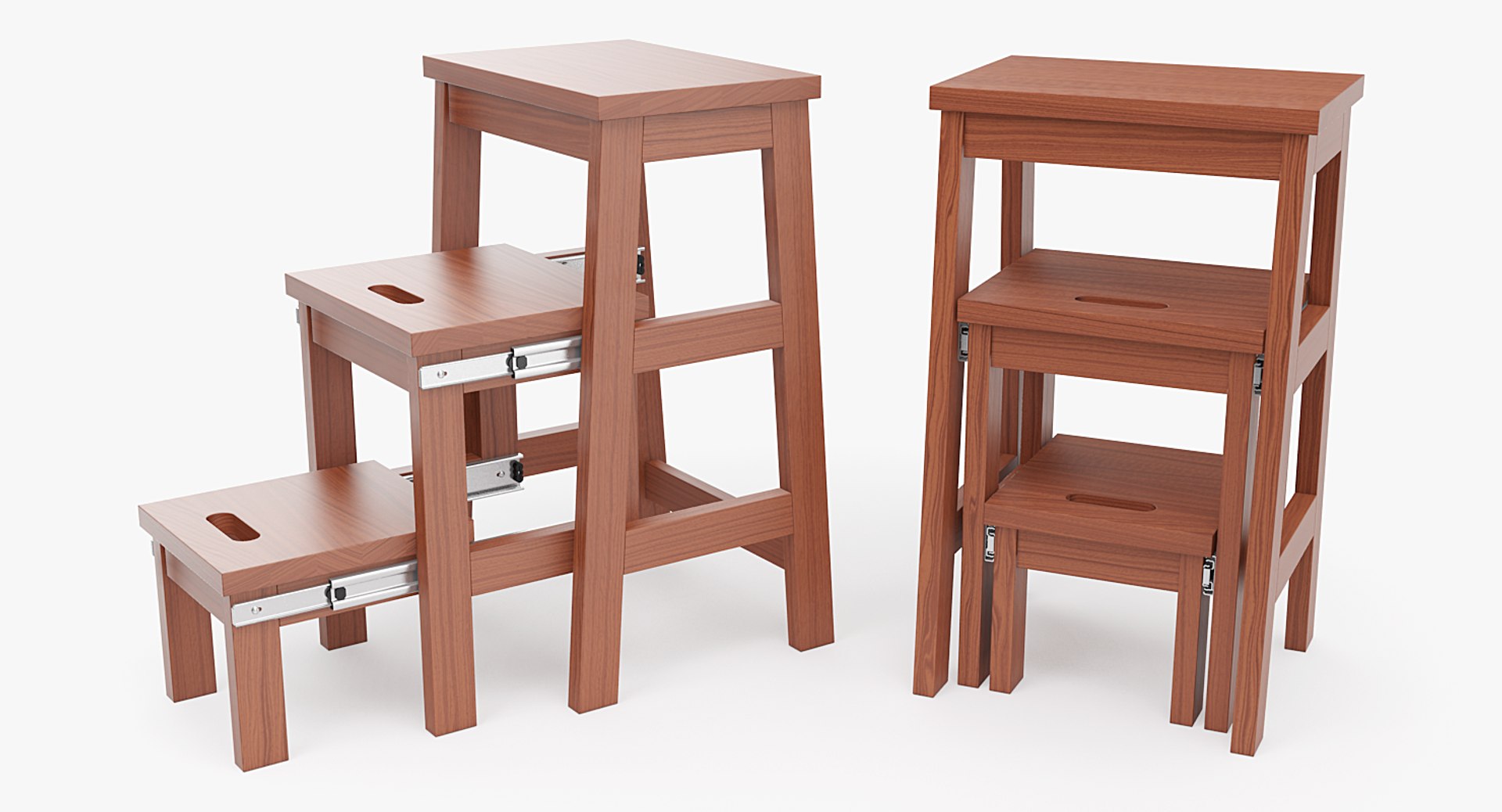 3d Model Realistic Step Ladder Stool