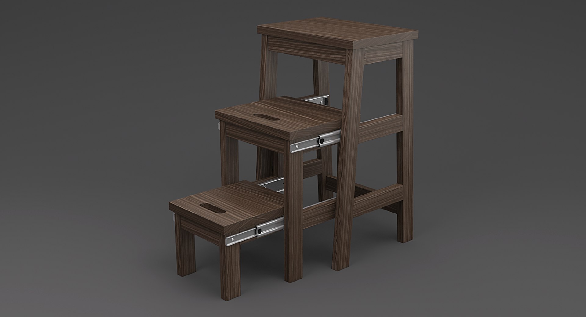 3d Model Realistic Step Ladder Stool
