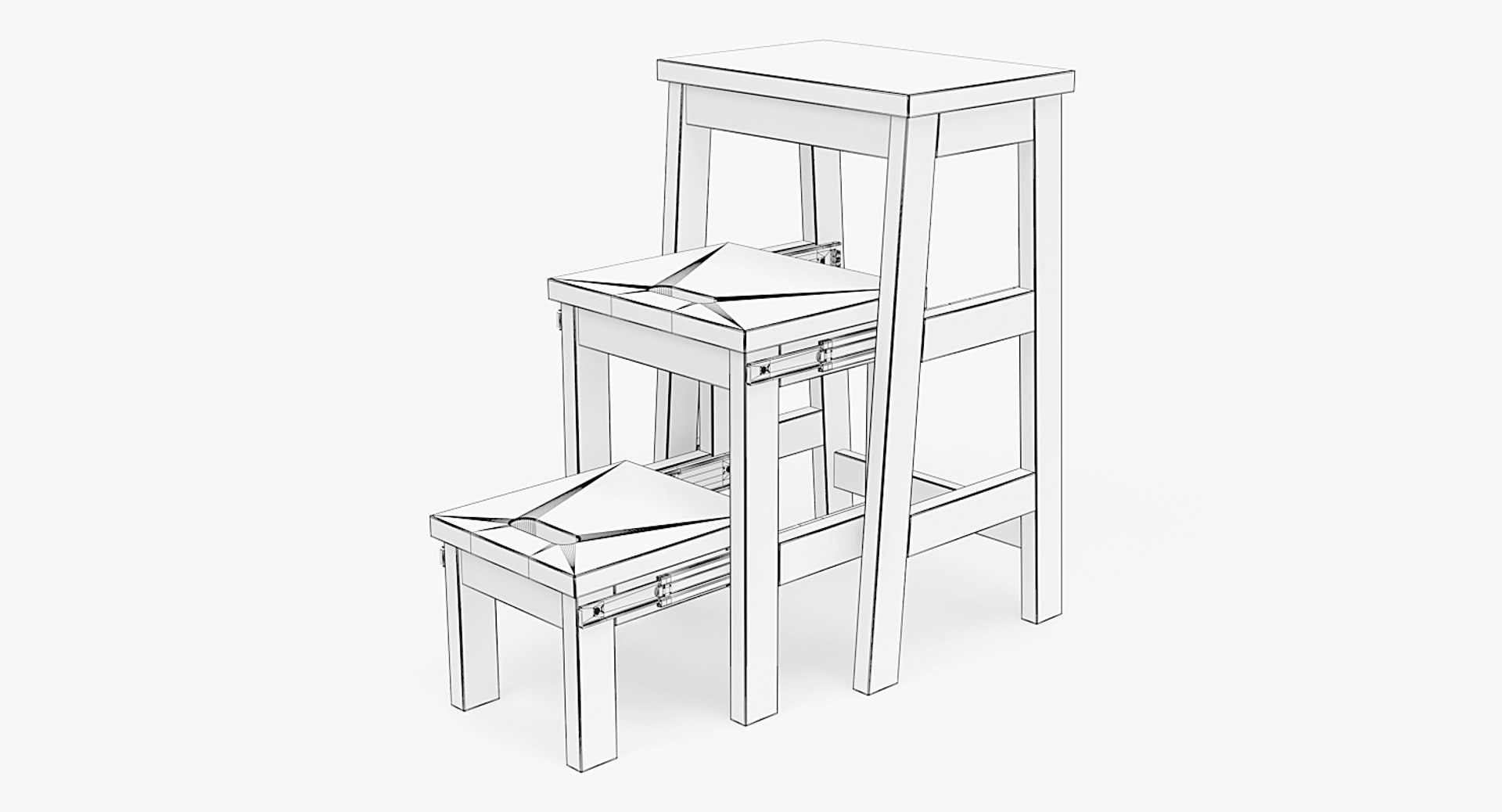 3d Model Realistic Step Ladder Stool