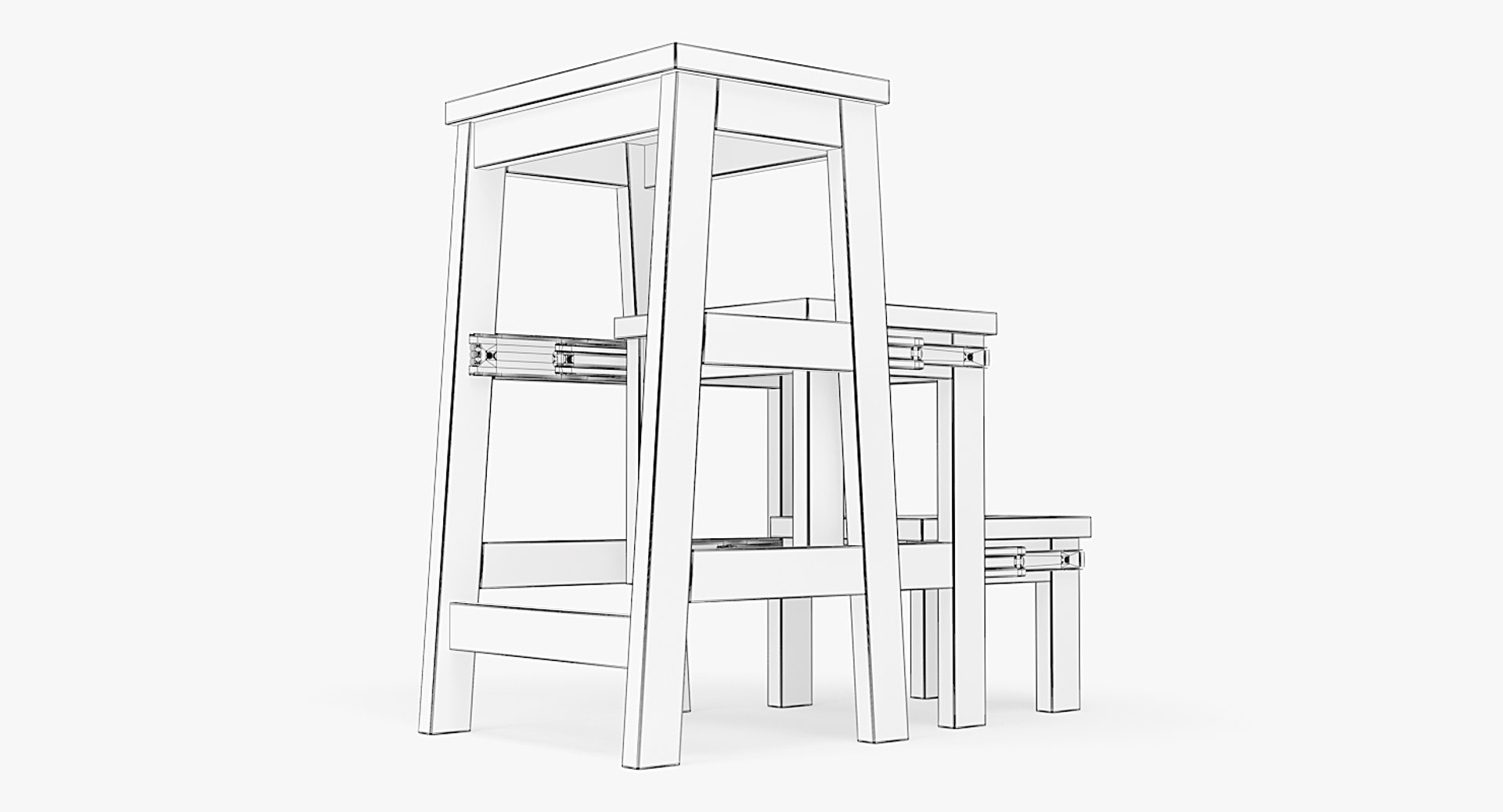 3d Model Realistic Step Ladder Stool