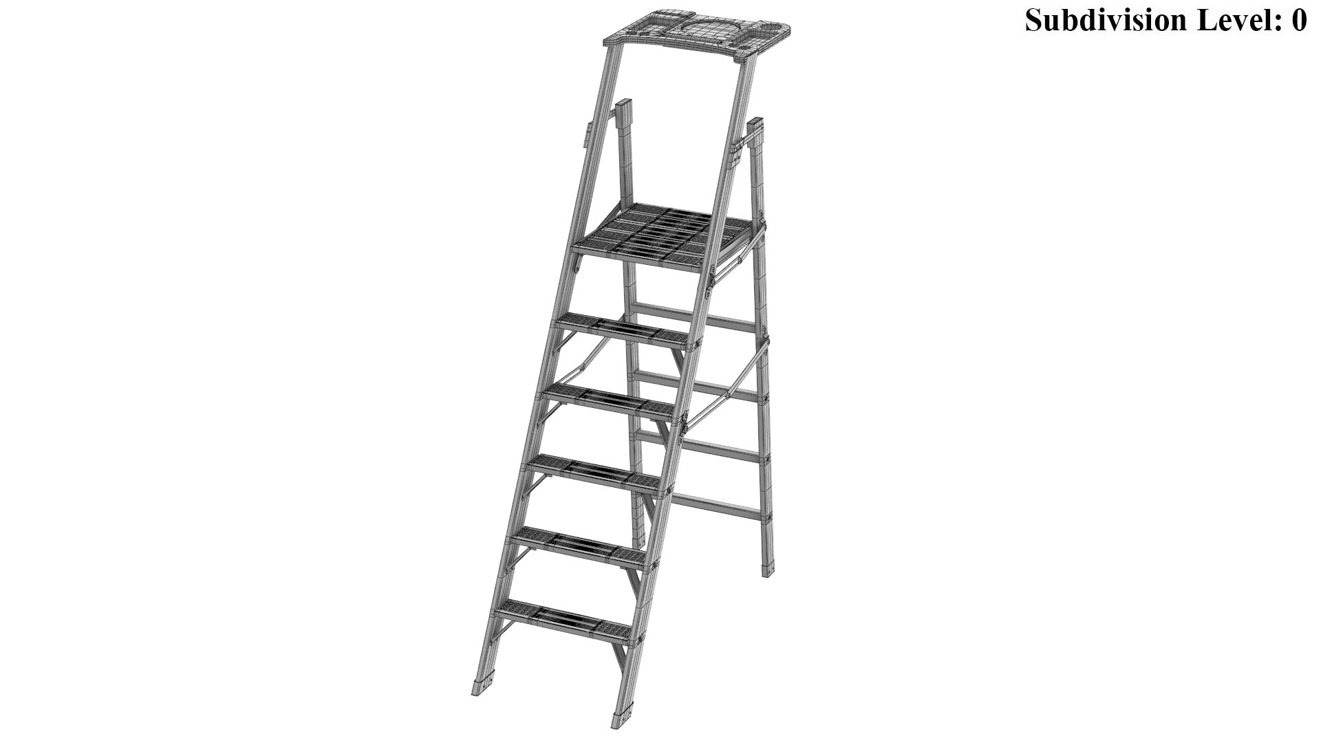 Detailed Step Ladder Red 3D Model - TurboSquid 2086003