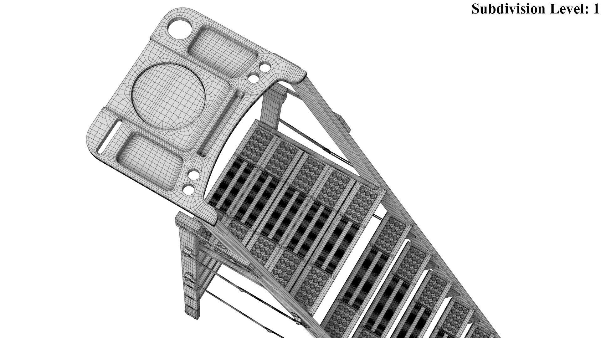 Detailed Step Ladder Red 3D Model - TurboSquid 2086003