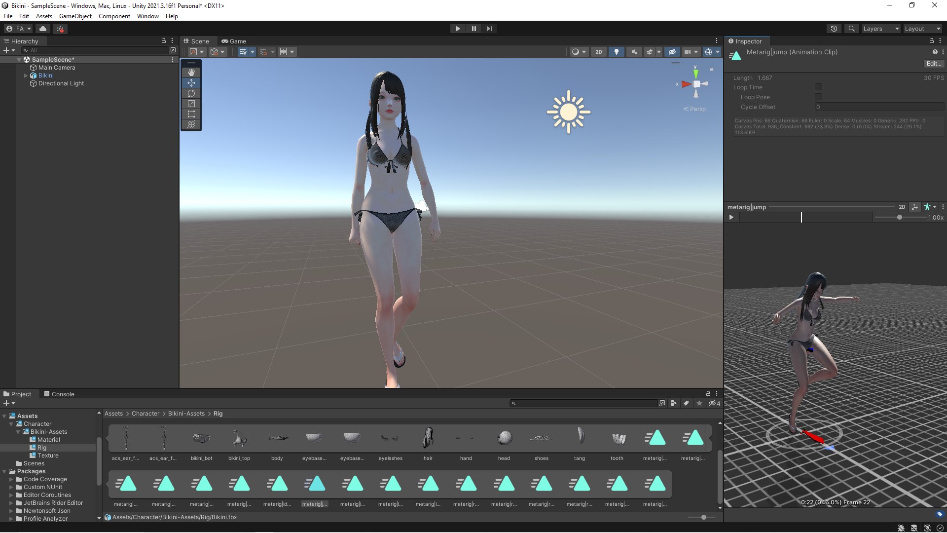 3D Model Bikini Model - UE5 - Unity - Blender - Animated - Realistic Female Character ...