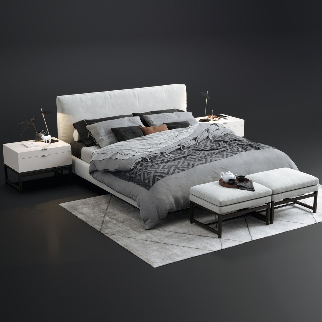 Minotti Andersen Bed 3D Model - TurboSquid 1369812
