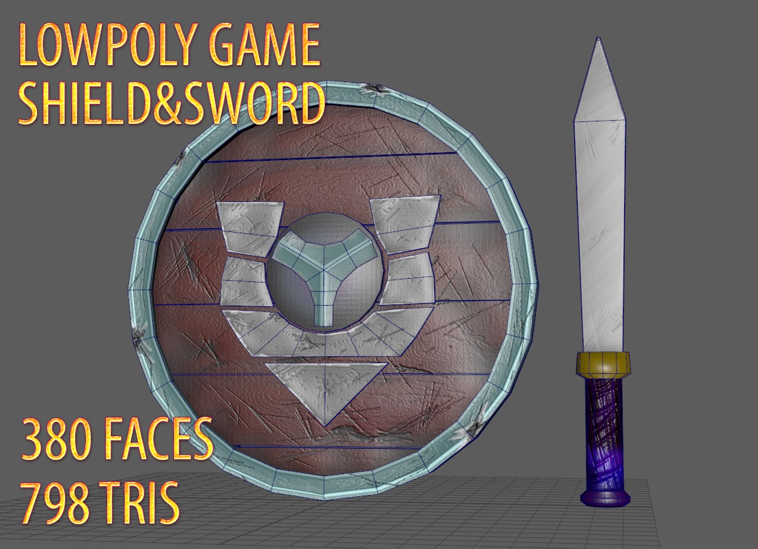 3D shield sword games model - TurboSquid 1270010
