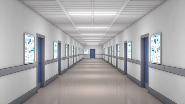 3D Hospital Hallway Corridor - TurboSquid 2011580