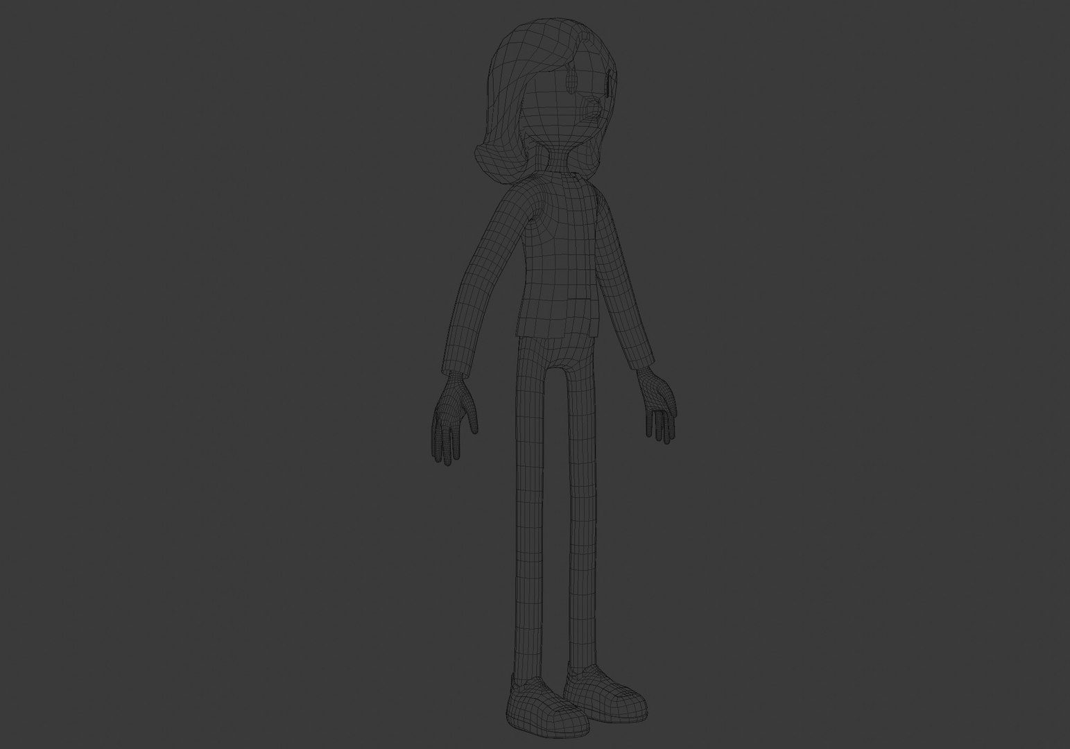 Simple Cartoon Girl 3D Model - TurboSquid 1913641