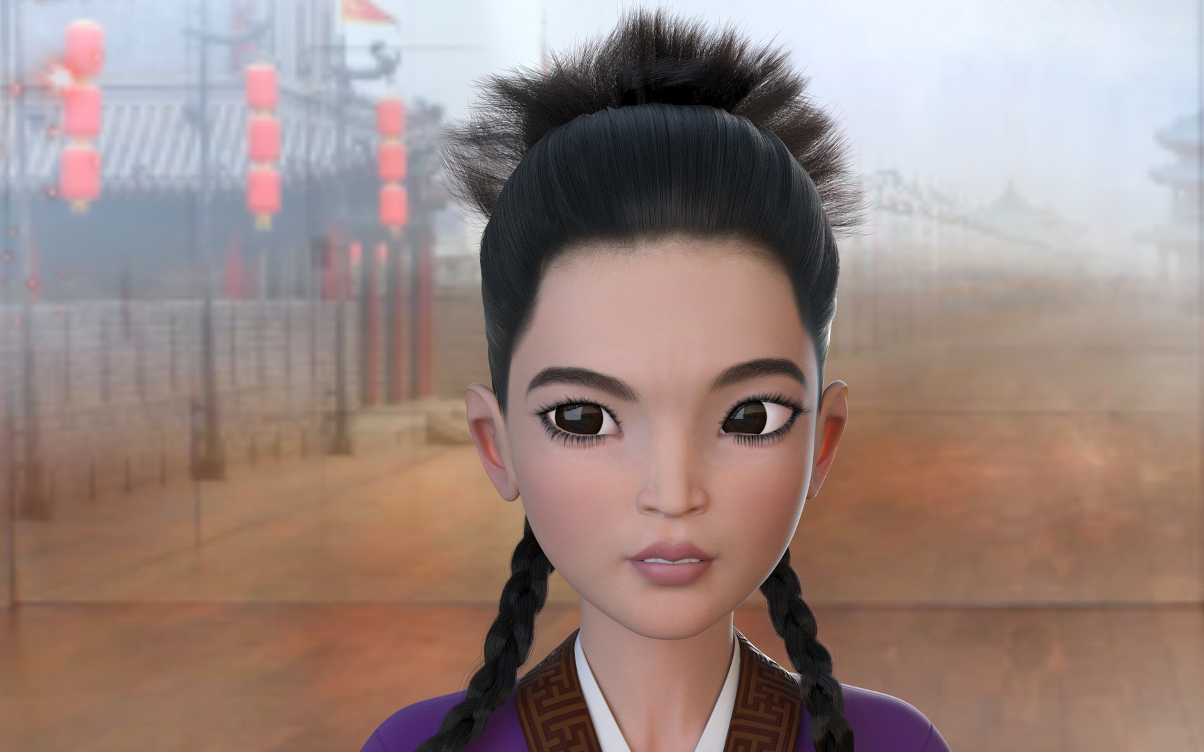 Cartoon Girl Asian Warrior 3D Model - TurboSquid 2197895