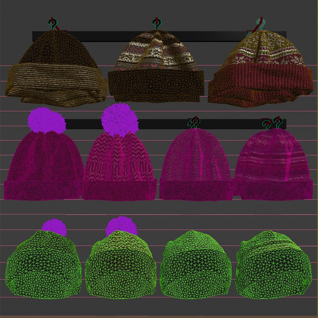 3d Obj Hanger Knitted Hats Fashion