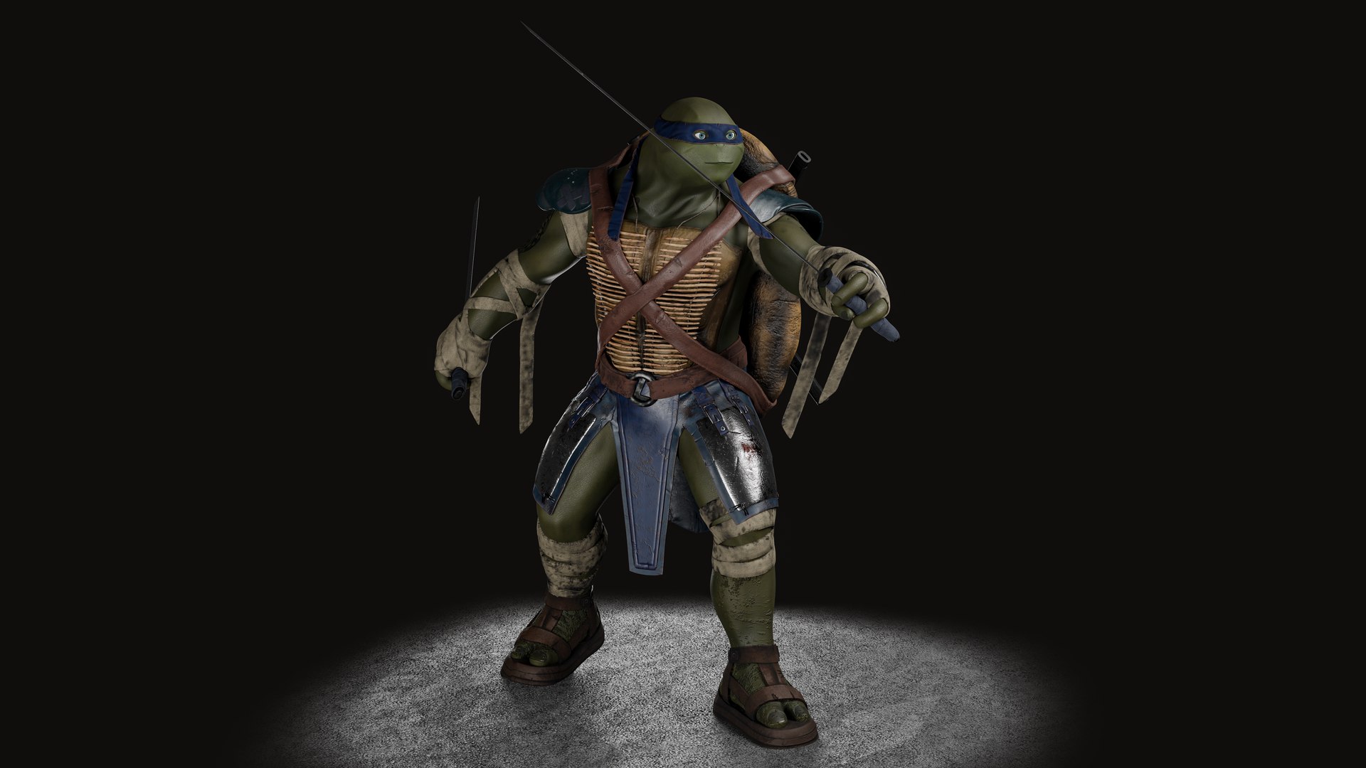 3D TMNT Leonardo Game Ready Model - TurboSquid 1730180