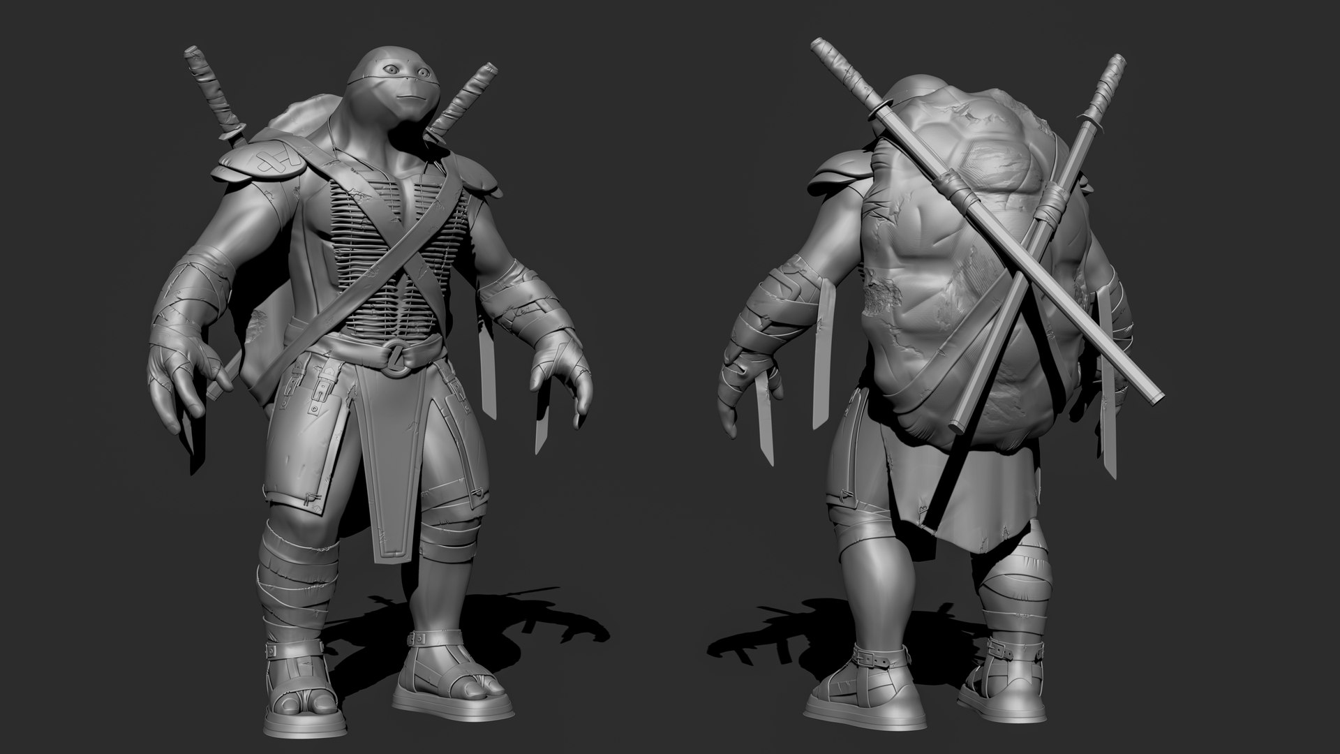 3D TMNT Leonardo Game Ready Model - TurboSquid 1730180