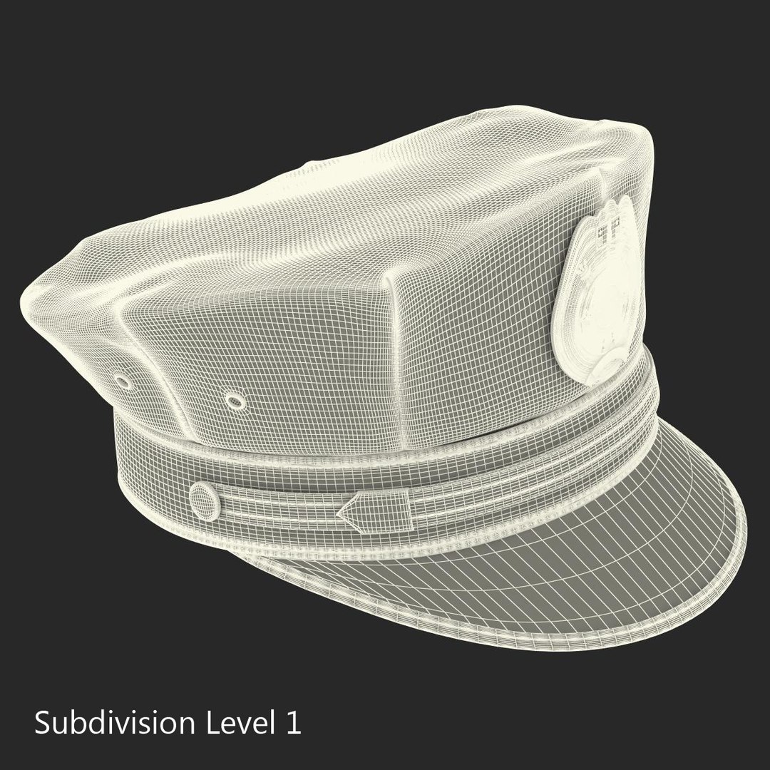 city police hat 3d max