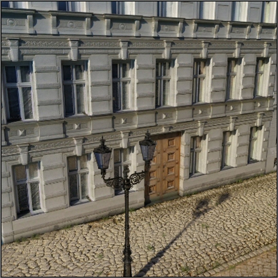 european street buildings 3d model