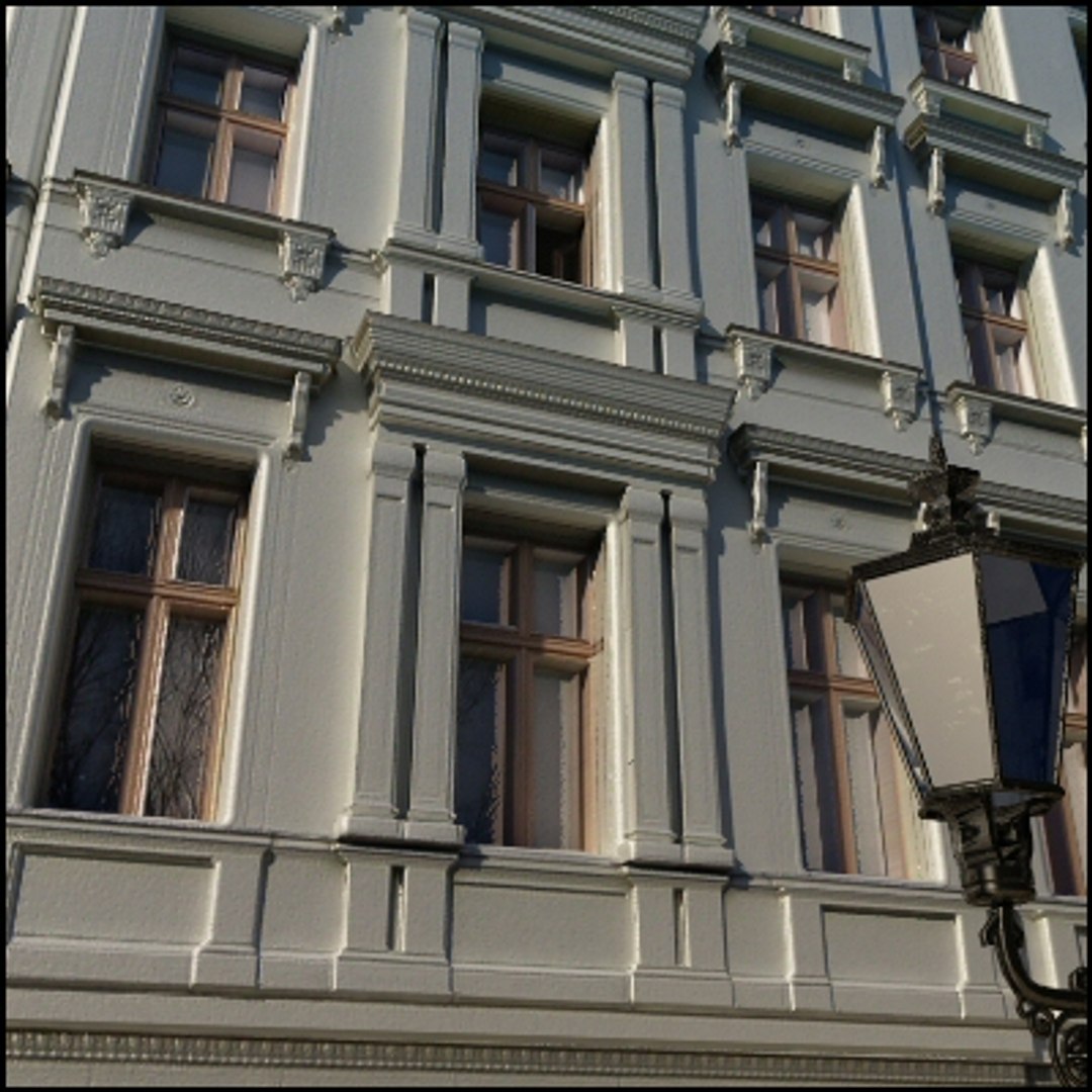 european street buildings 3d model