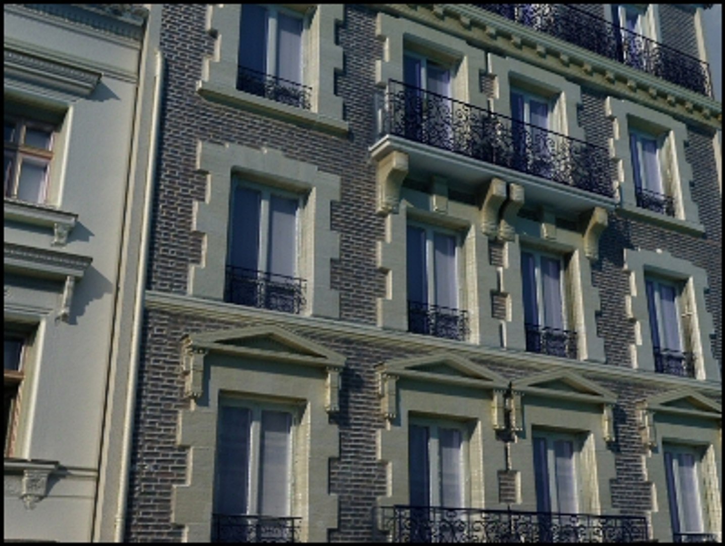 european street buildings 3d model