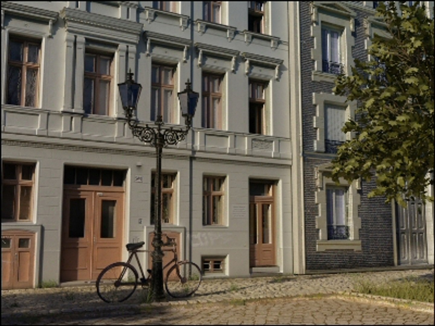 european street buildings 3d model