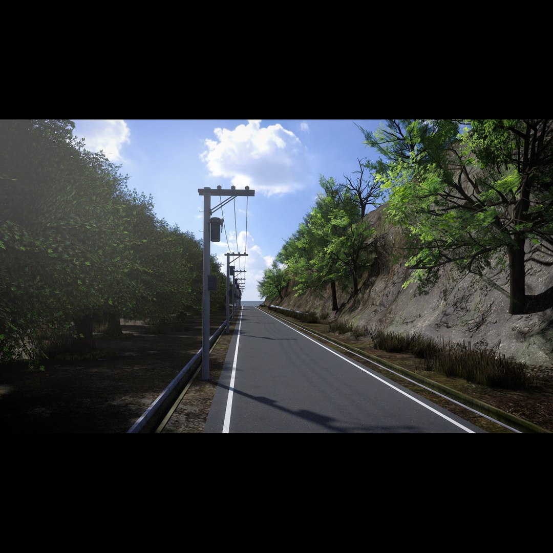 3D Model Mountain Road - TurboSquid 2209560