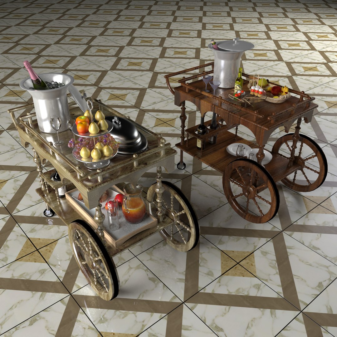 3D Service Carts - Full And Empty 8K - TurboSquid 2254805