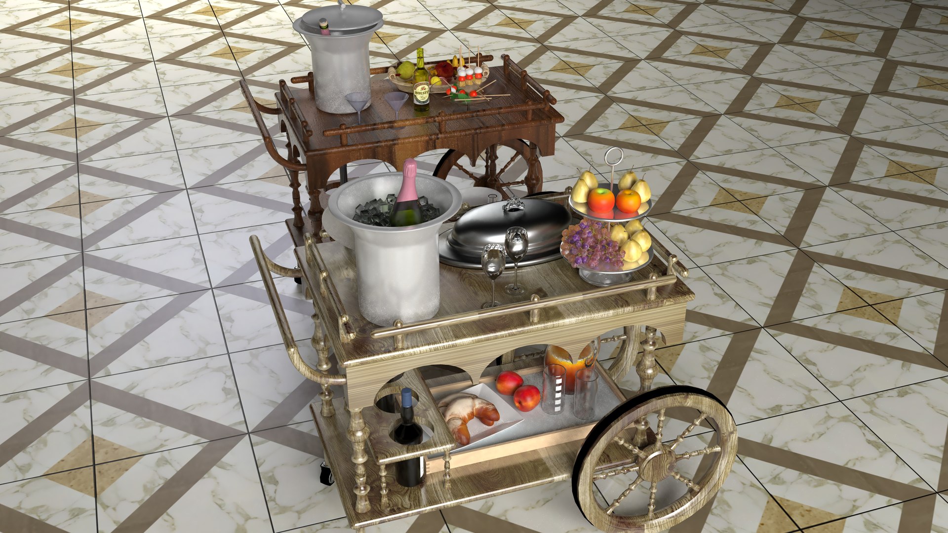 3D Service Carts - Full And Empty 8K - TurboSquid 2254805