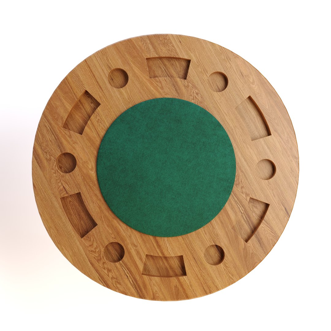 Solid oak poker table 3D model - TurboSquid 1831600
