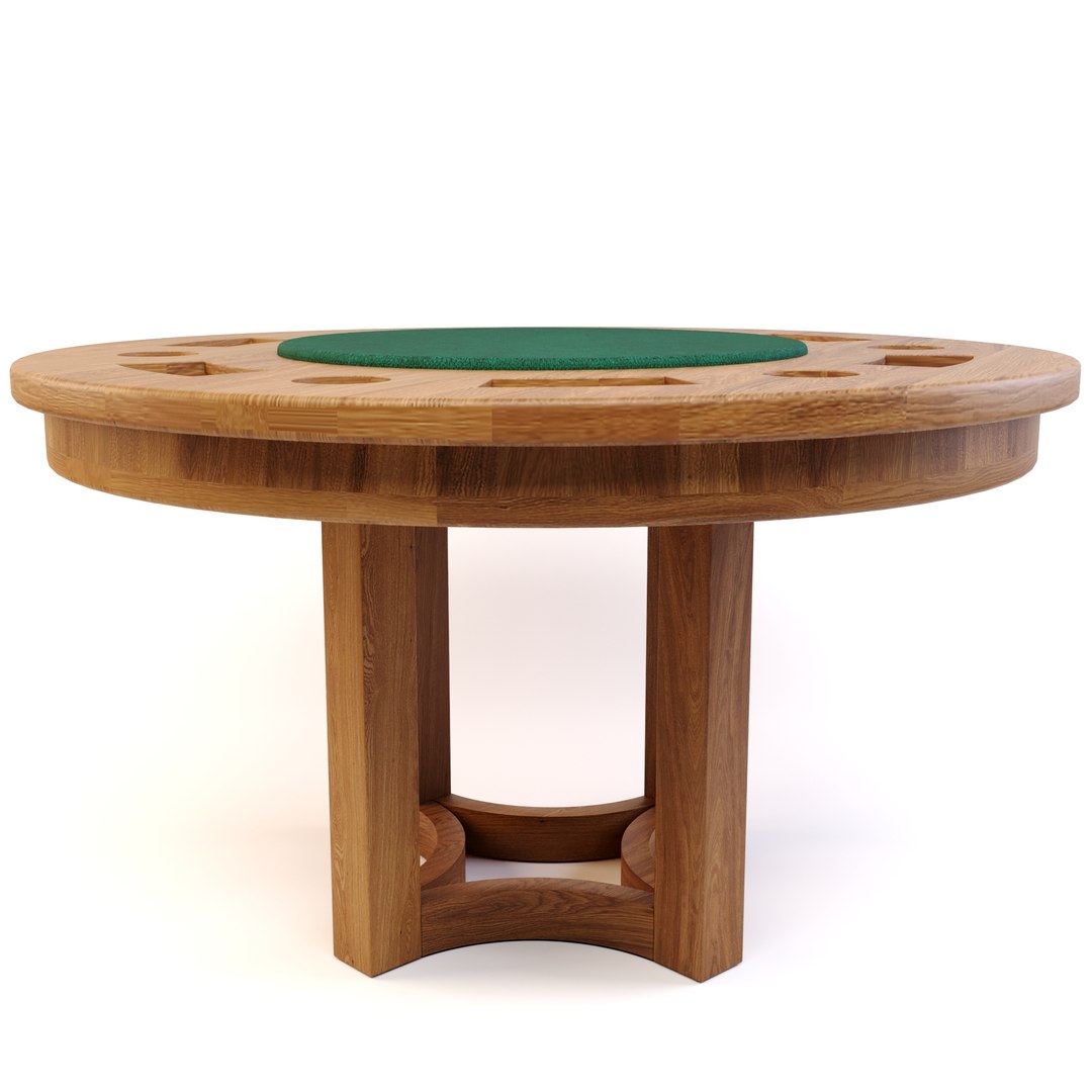 Solid oak poker table 3D model - TurboSquid 1831600